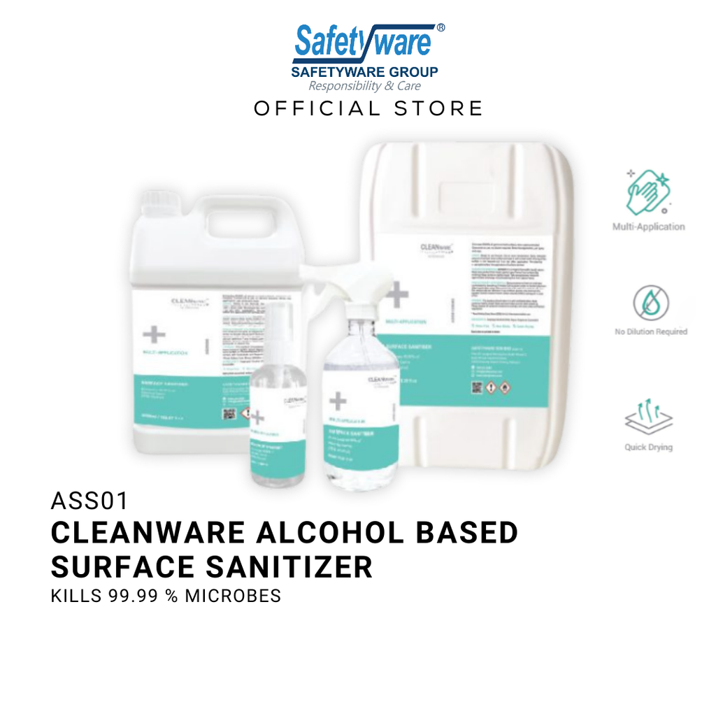 Safetyware Multi Surface Sanitizer | Fast Kill 99.9% Microbes in 30s I Alcohol Based I 500ml ...