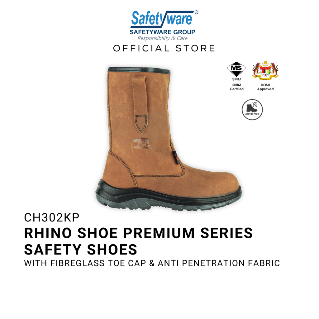 RHINO SHOE PrimeGuard CH302KP Brown High Cut Pull-Up Safety Shoes ...