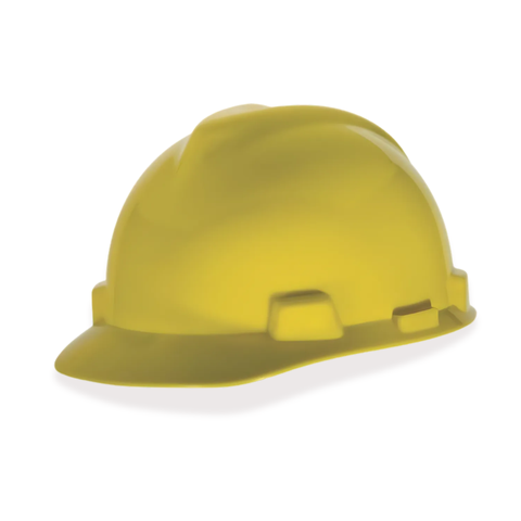 MSA V-Gard Slotted Cap Safety Helmet comes with Chin Strap, White ...