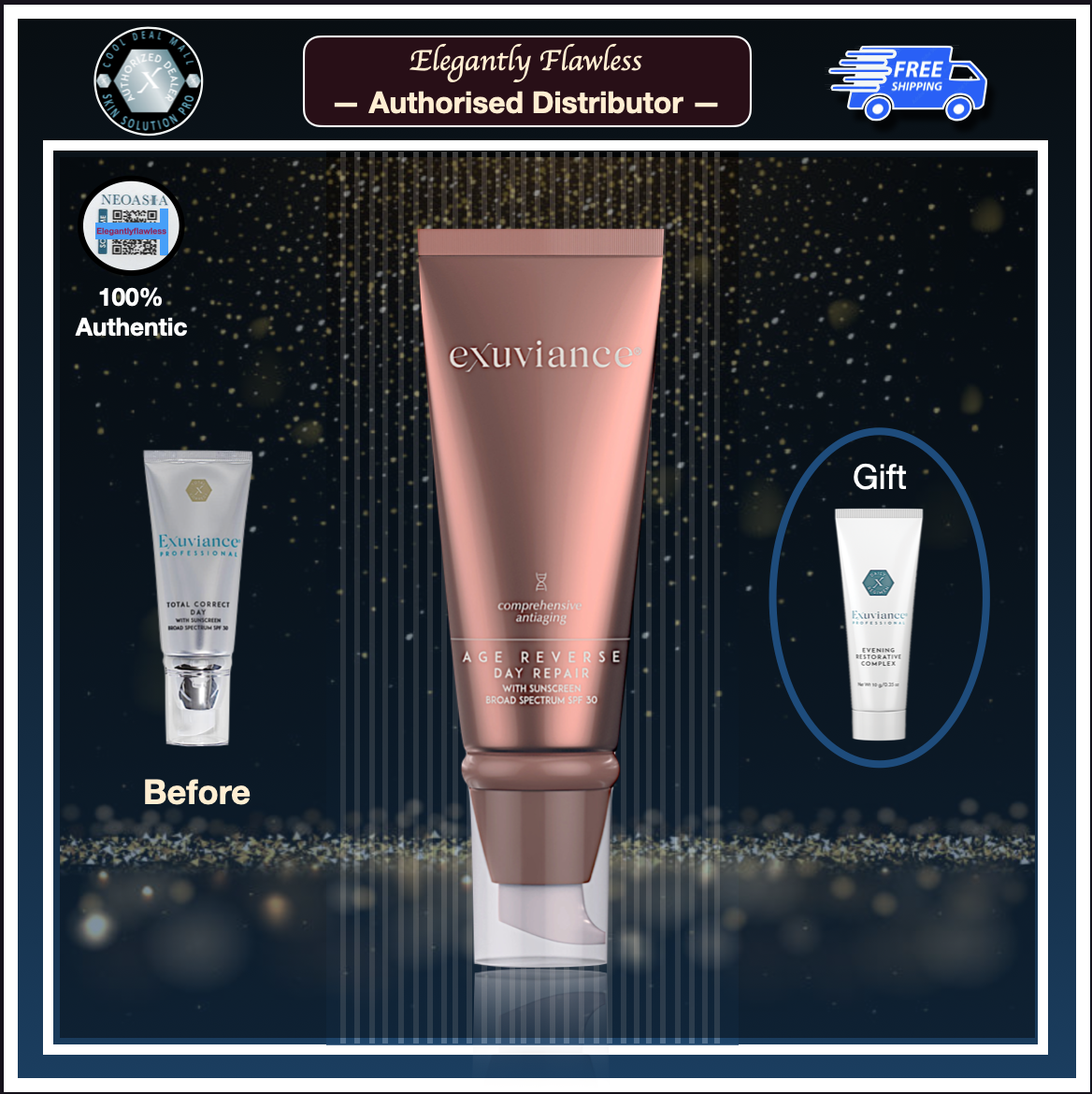 Exuviance AGE REVERSE Day Repair SPF 30 Face Cream with Retinol / Total ...