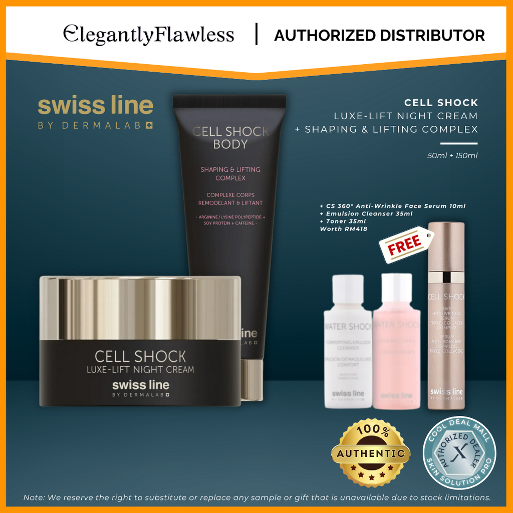 Swissline Cell Shock Luxe-Lift Night Cream + Body Shaping & Lifting Complex Combo Set | 50ml ...