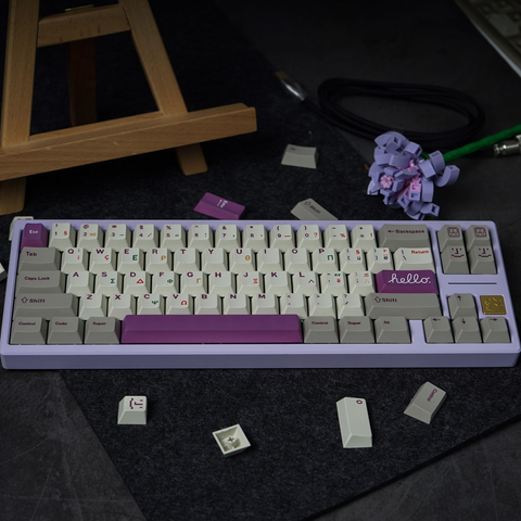 Retro Purple Greek Cherry PBT Keycap – Click & Brew Cafe - Coffee ...