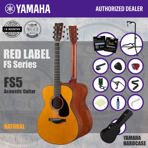 Yamaha Red Label FS5 Full Solid Concert Acoustic Guitar with Hardcase ...