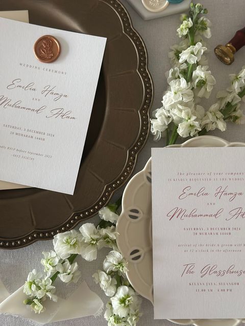 (Premium) Two Side Printing with Wax Seal Invitations – Deanna Creations