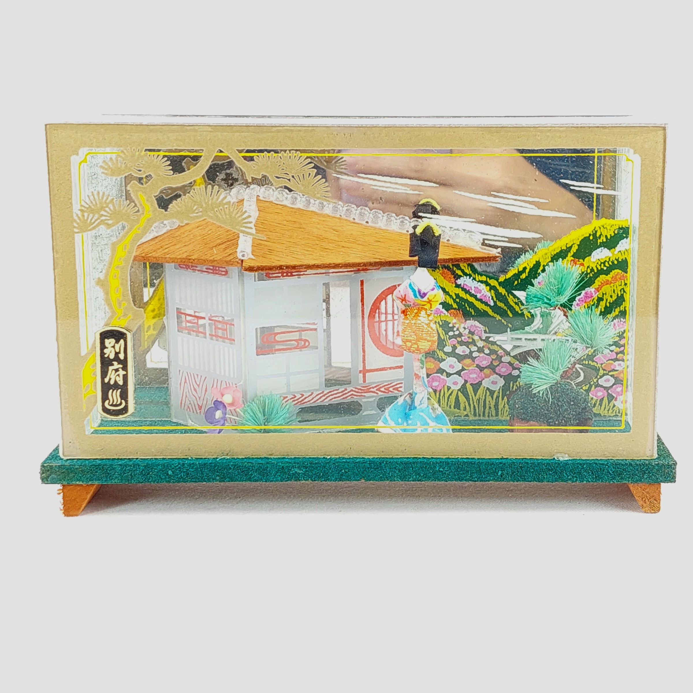 Vintage 20th Century Japanese Glass-box Diorama Zen Geisha Shinto ...