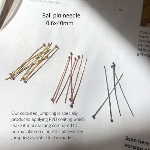 Pin Needle 10 pcs - Stainless Steel (PVD coating) – Anna Jewellery ...