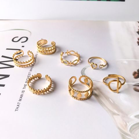 Gold stainless steel Adjustable Rings 1 pc – Anna Jewellery Handicraft