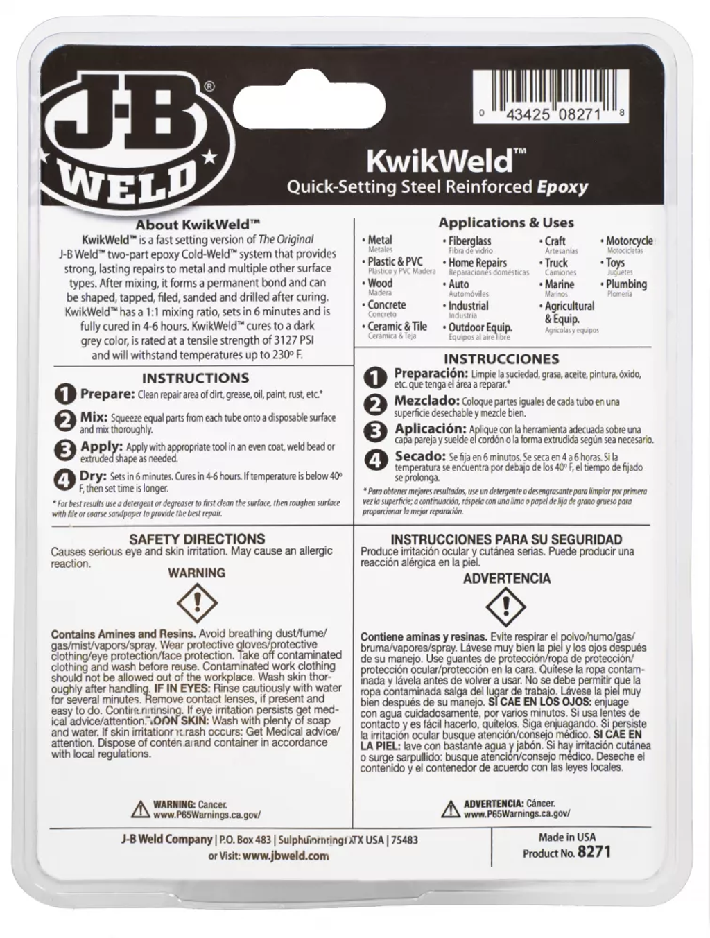 JB 8271 Kwikweld - Pro Size - 10 oz Twin Tube (Blister 2) – Willpower Group Singapore