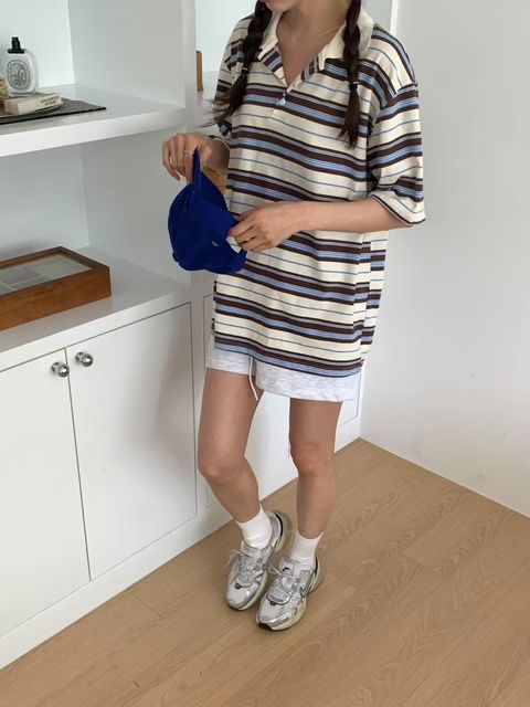 VINTAGE CREAM STRIPE POLO SHIRT – Pickles Studio