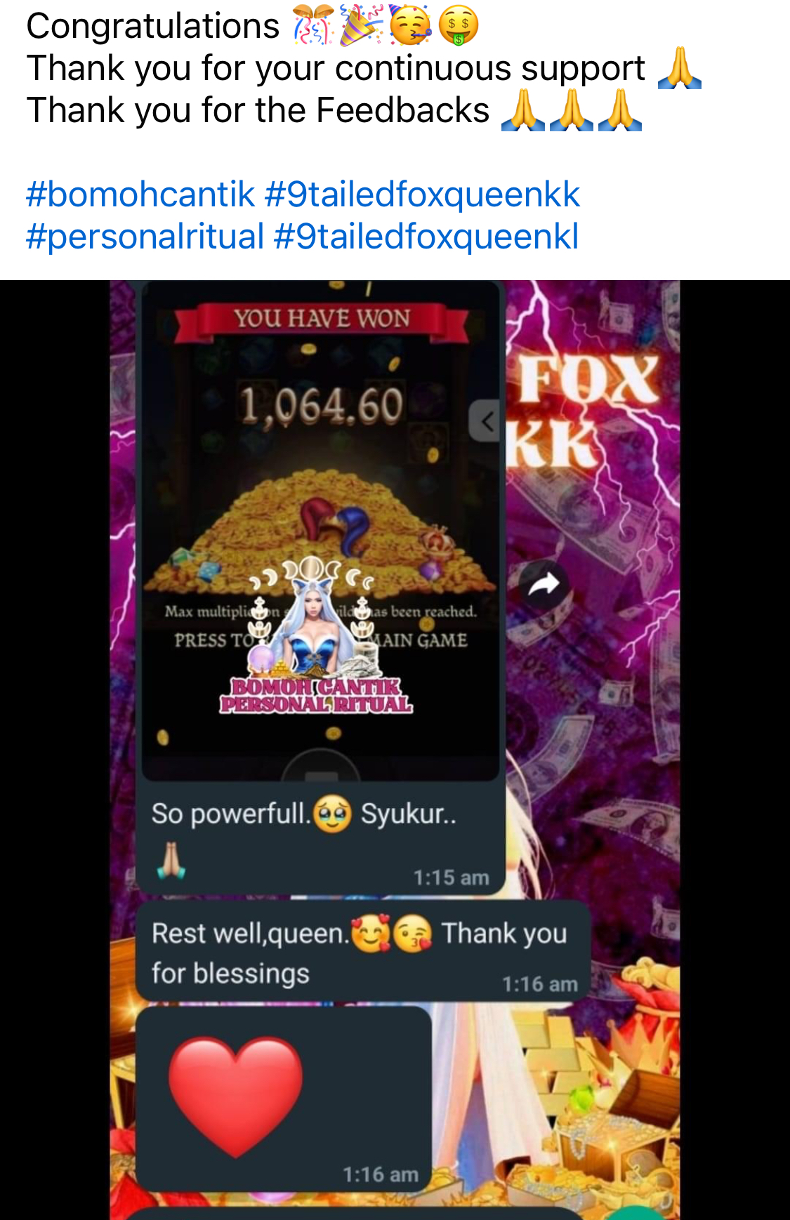 Testimonial - Personal Ritual – Nine Tailed Fox Queen