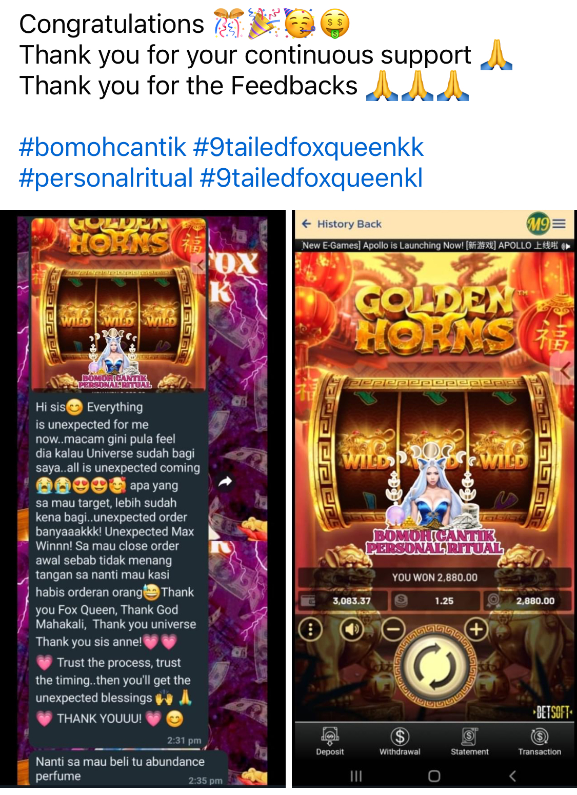 Testimonial – Nine Tailed Fox Queen