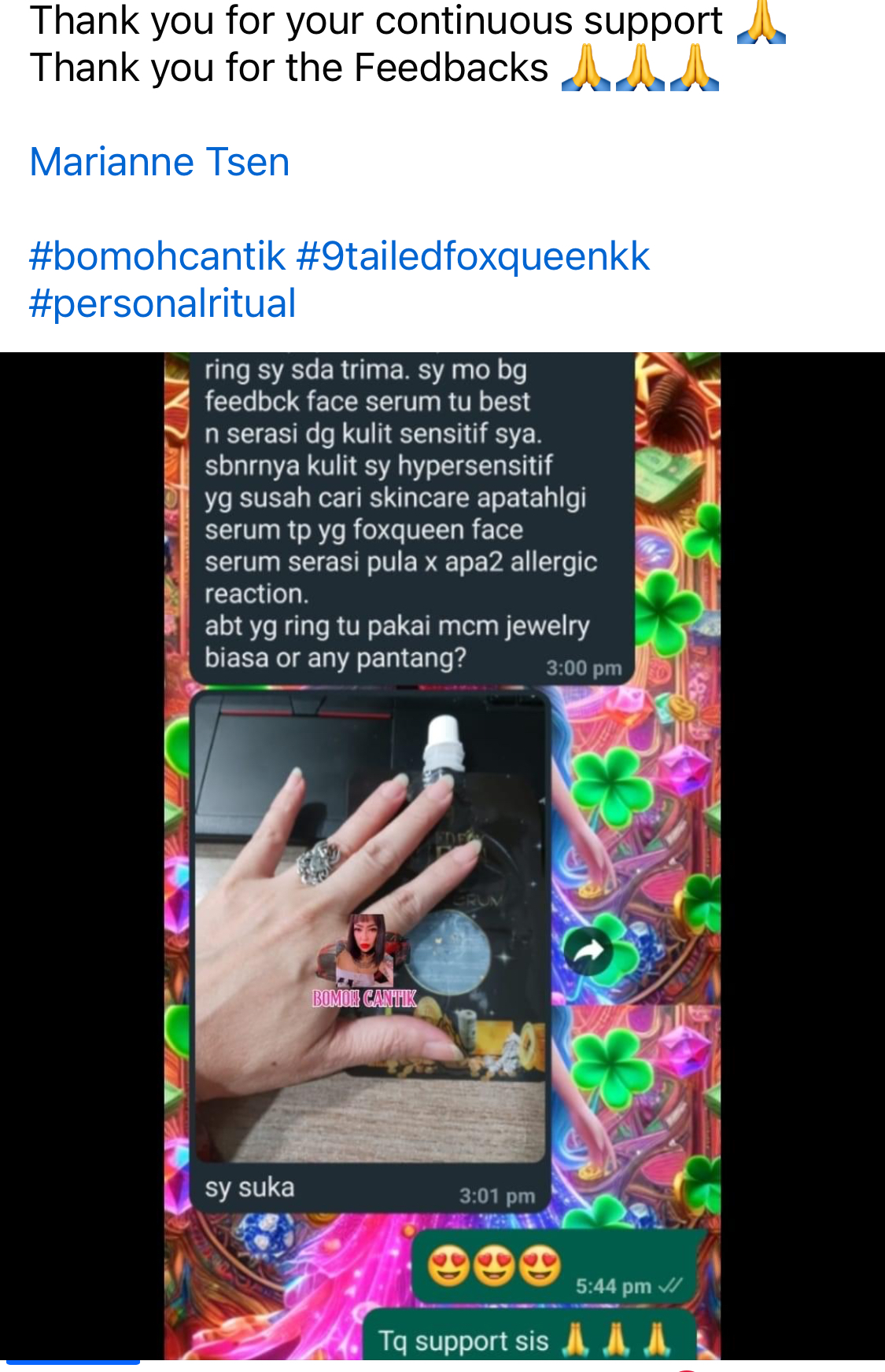 Testimonial – Nine Tailed Fox Queen