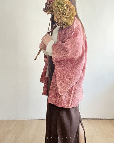 日本製和風印花紅色古著羽織和服外套-H281 – REreburn ｜ 日系女裝＆古著選物