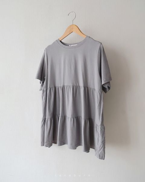 夏日系寬鬆A字棉短袖上衣4色-灰 – REreburn ｜ 日系女裝＆古著選物