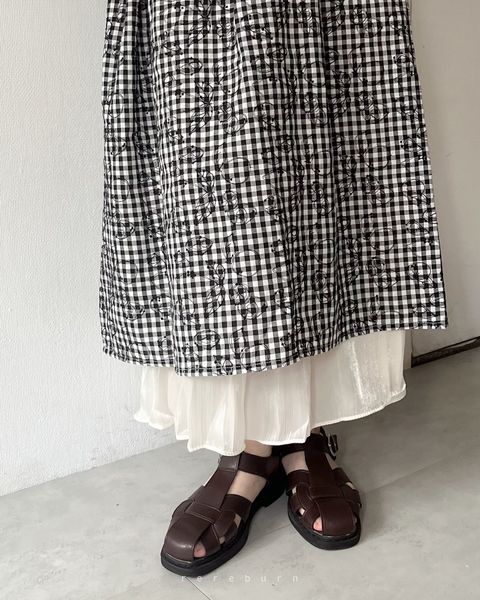 夏日系森林系檸檬刺繡寬鬆棉麻短袖洋裝3色-格子 – REreburn ｜ 日系女裝＆古著選物