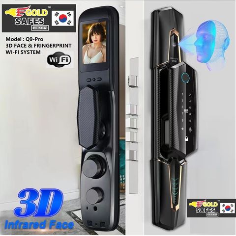 Q9-Pro MAX(3D FACE ID RECOGNITION SMART DOOR LOCK) – E-Gold Safes Smart ...