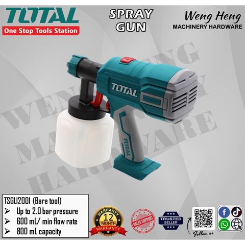TOTAL 20V Li-ion Cordless Sprayer Spray Gun - Model TSGLI2001 – WENG ...