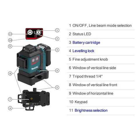 Makita 12Vmax Rechargeable Multi Line Laser ( SK700D / SK700GD ) – WENG ...