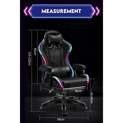 Nagatech NAGA RGB Gaming Chair with Bluetooth Speaker Pillow and Leg ...