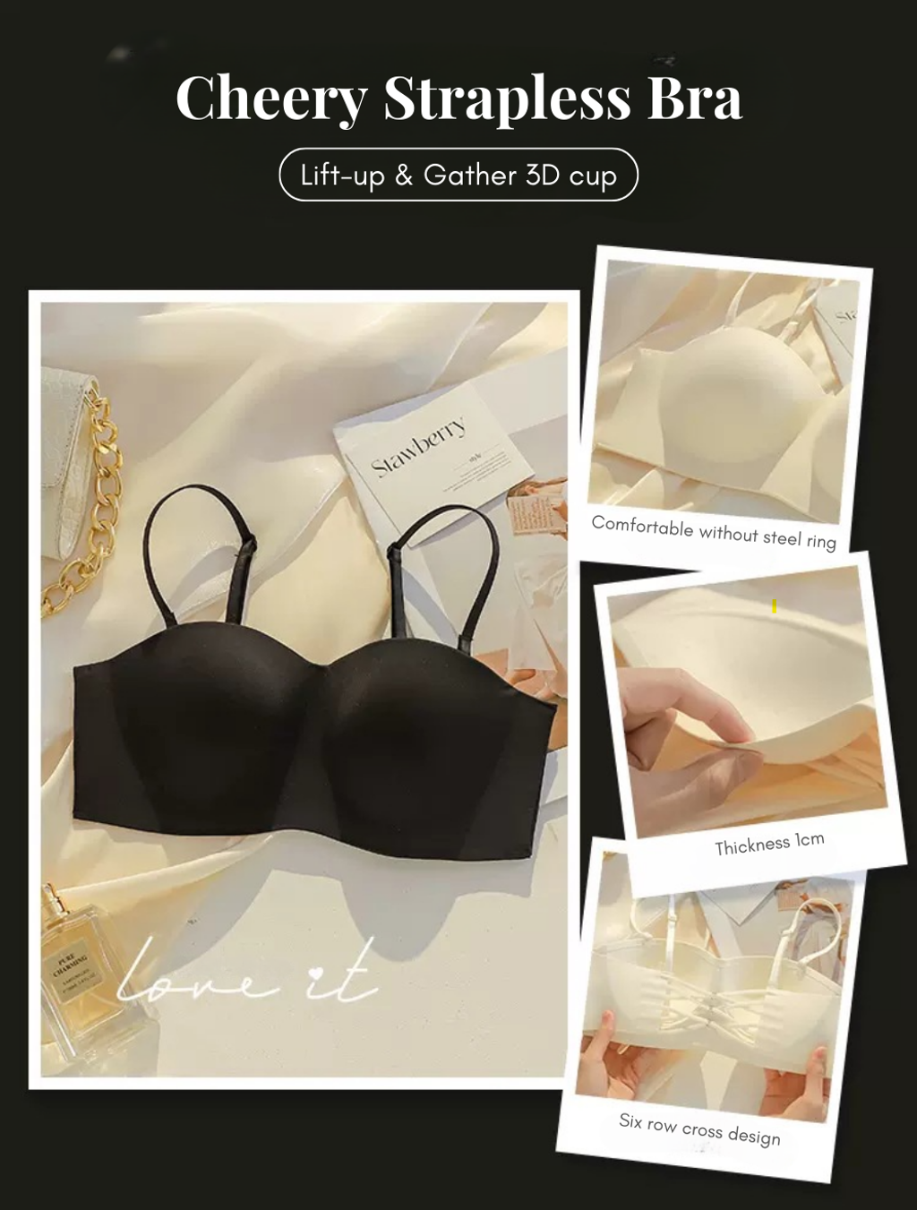 Cheery Strapless Bra (BUY 1 FREE 1) – C.C INFINE