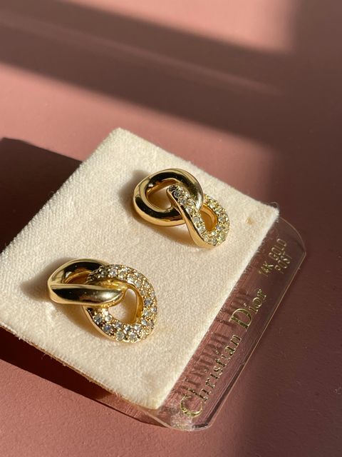Vintage Dior chain gold earrings – Livz Vintage