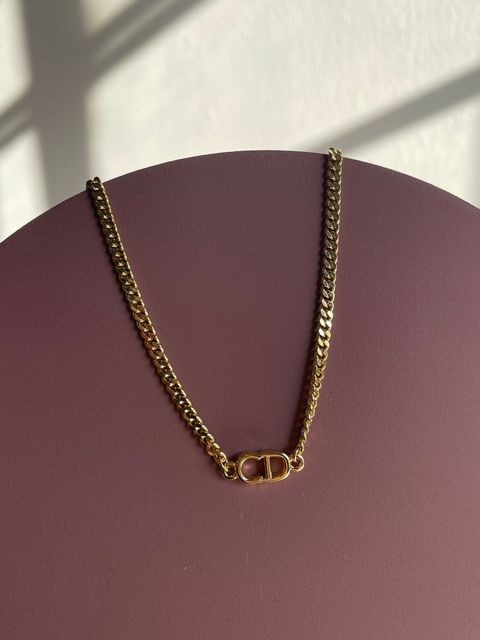 Vintage Dior CD thick chain gold necklace – Livz Vintage