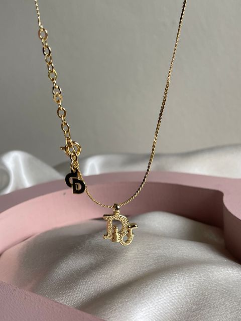 Vintage Dior oblique gold necklace – Livz Vintage
